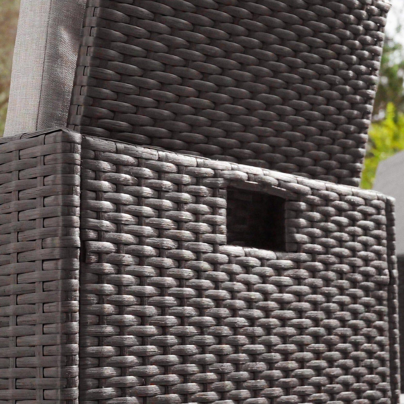 10 Seater Rattan Cube Garden Set - Black Weave Polywood Top - Laura James