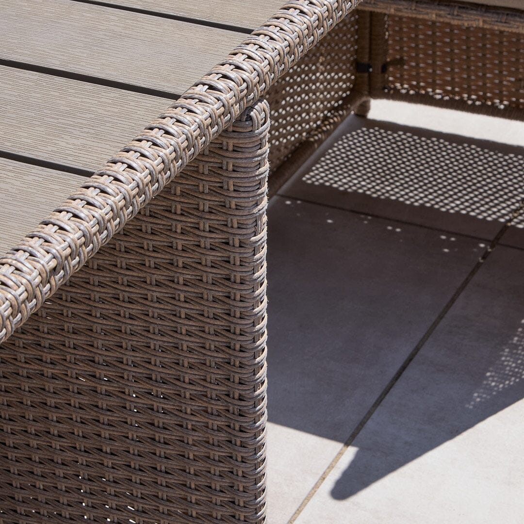 10 Seater Natural Rattan Cube Garden Set & Polywood Top - Laura James