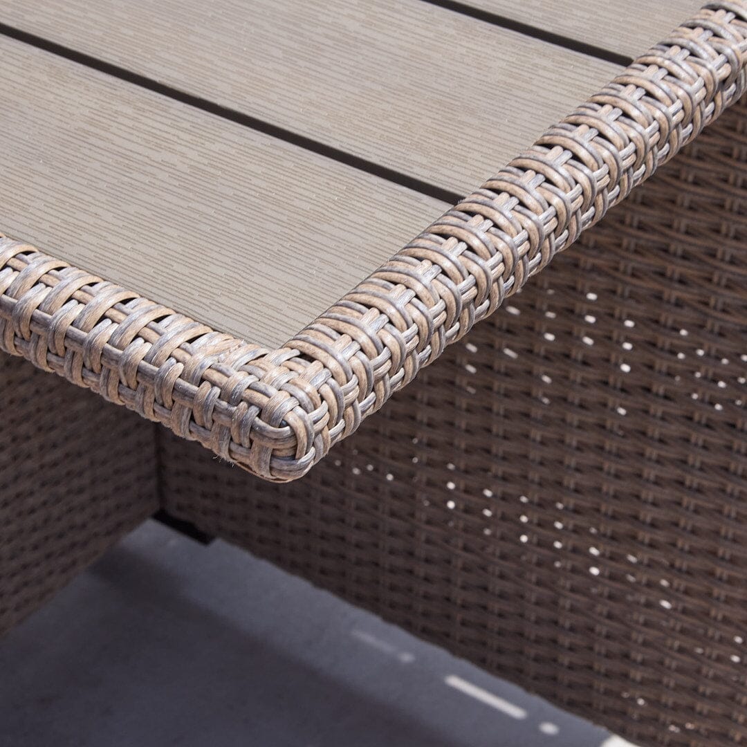 10 Seater Natural Rattan Cube Garden Set & Polywood Top - Laura James