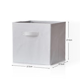 6 Cube Bookcase Ladder Storage Unit - Chalk White with White Boxes ...