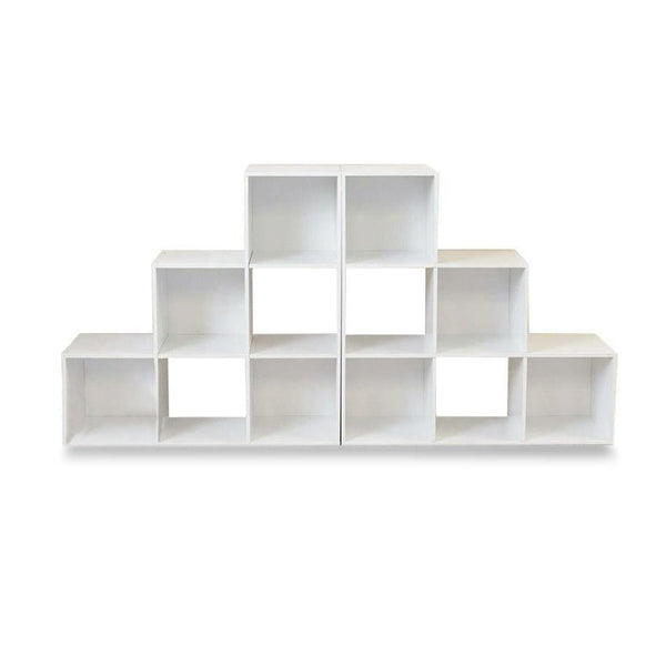 12 Cube Bookcase Ladder Storage Unit - White - Two 6 Cube Units – Laura ...