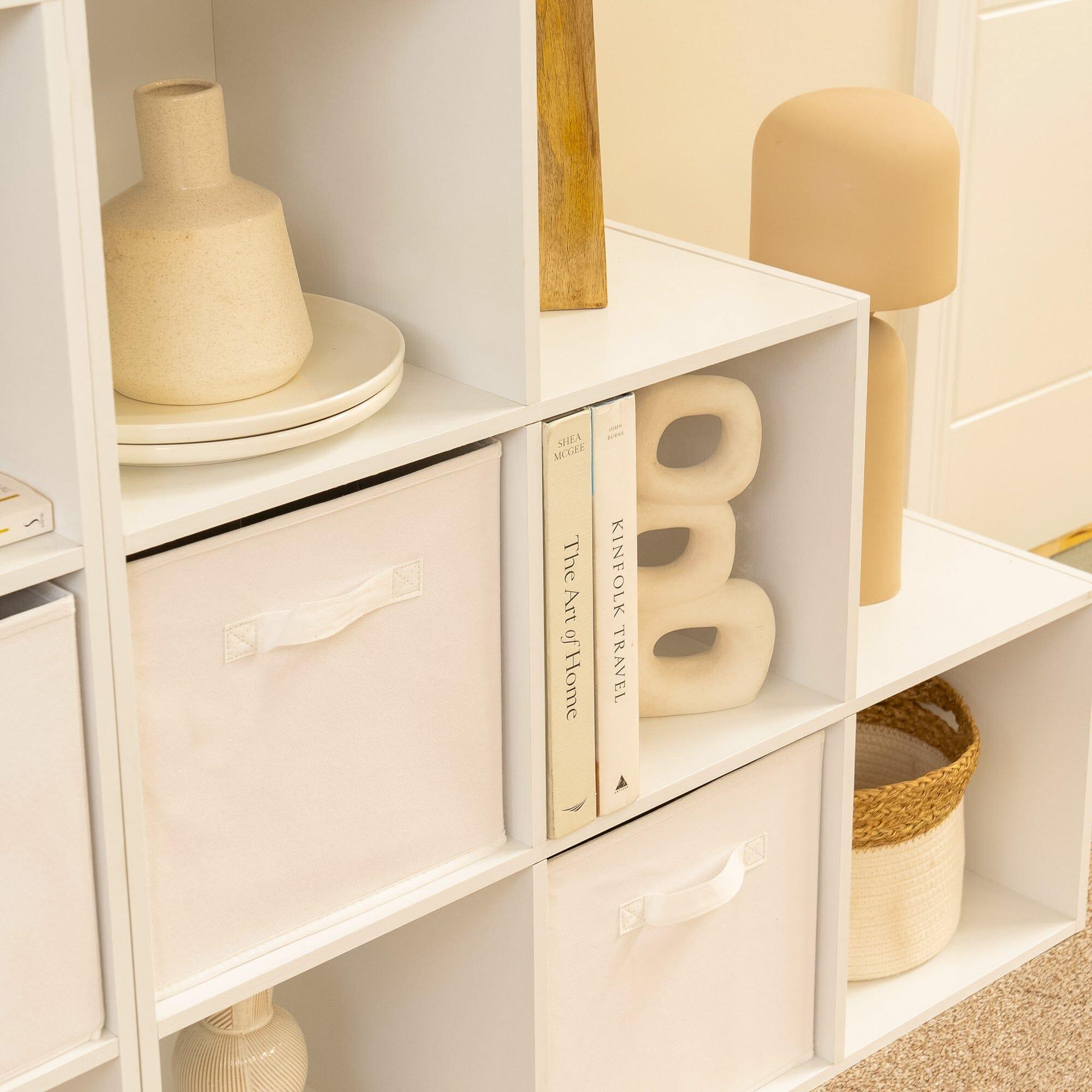 12 Cube Bookcase Ladder Storage Unit - Chalk White - Two 6 Cube Units ...