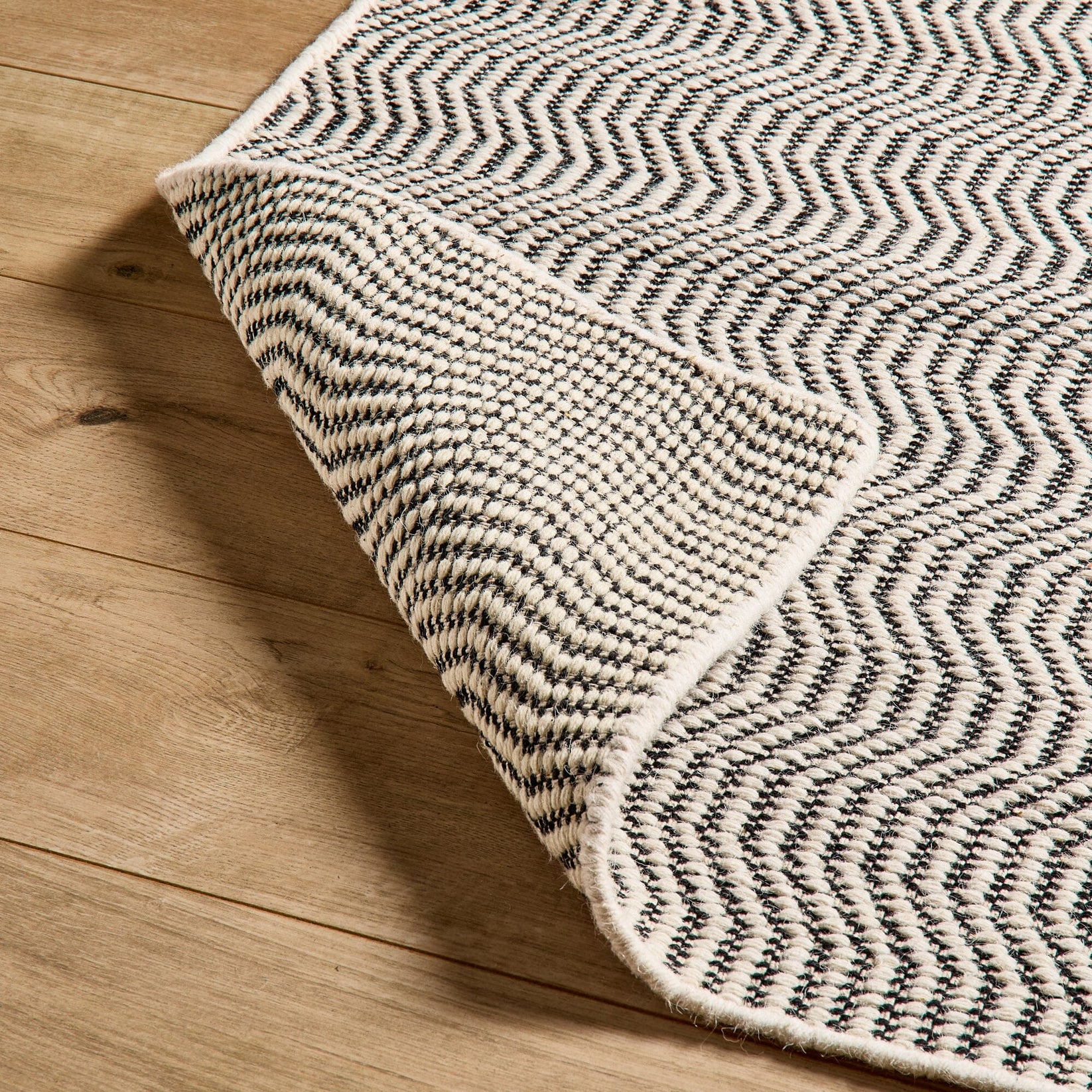 Alverton Clay and Black Geometric Wool and Cotton Rug - 160x230cm ...