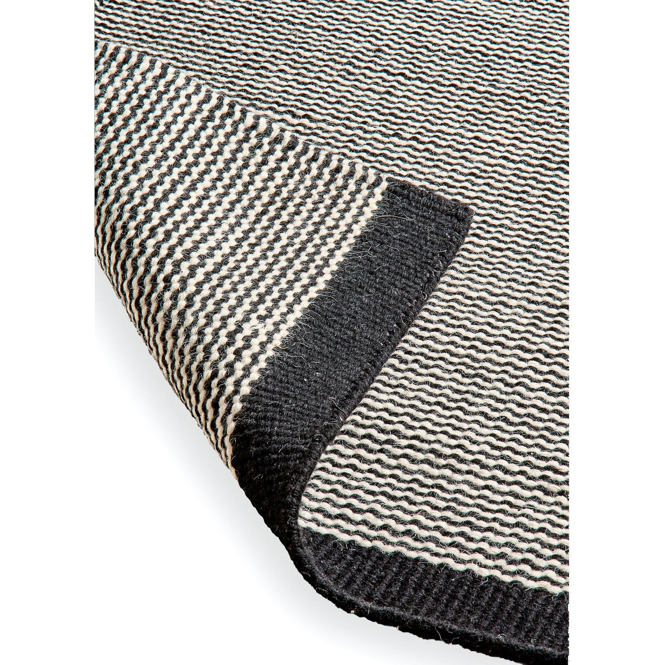 Cotham Black and Natural Striped Wool and Cotton Rug - 200x290cm ...