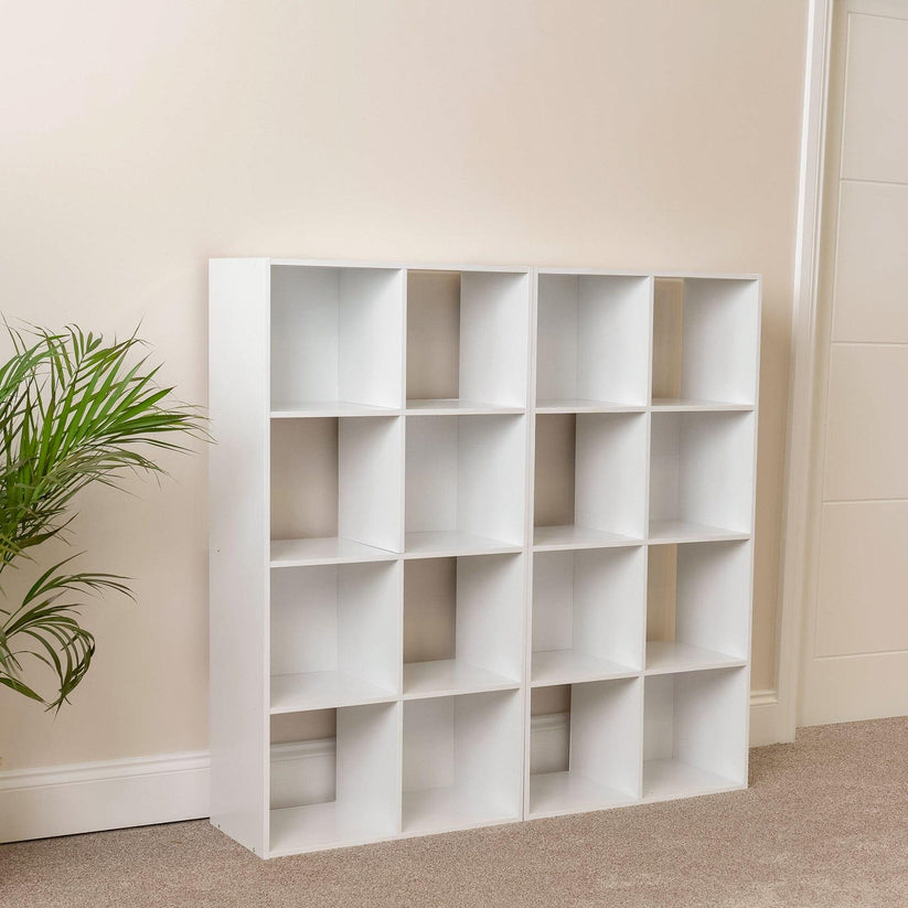 Cara 16 Cube Storage Unit - Chalk White - Two 8x2 Units – Laura James