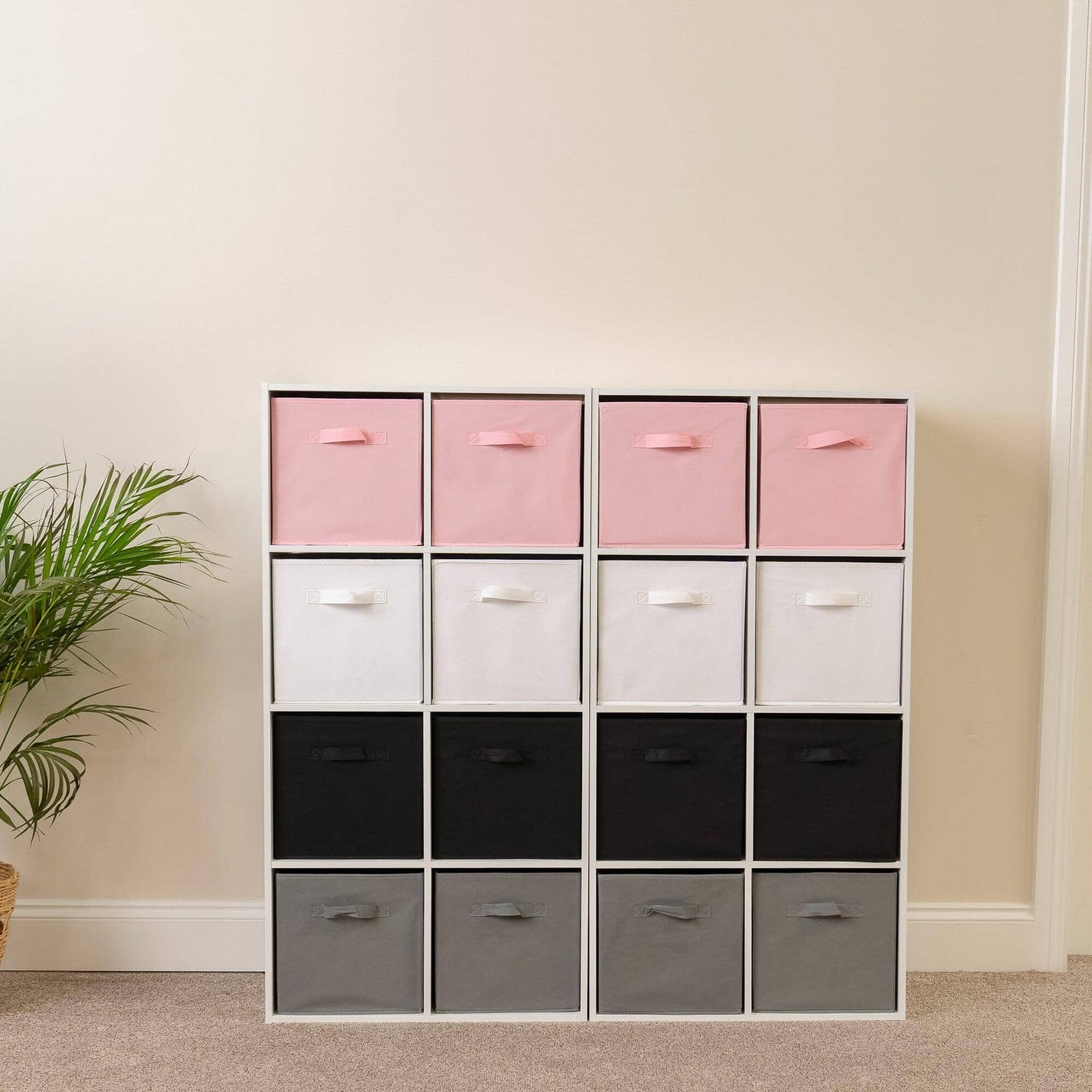 Cara 16 Cube Storage Unit - Chalk White - Two 8x2 Units – Laura James