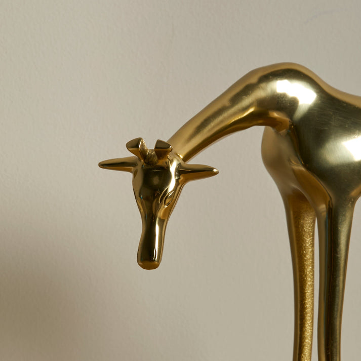 Nakuru Gold Resting Metal Giraffe Ornament - Laura James