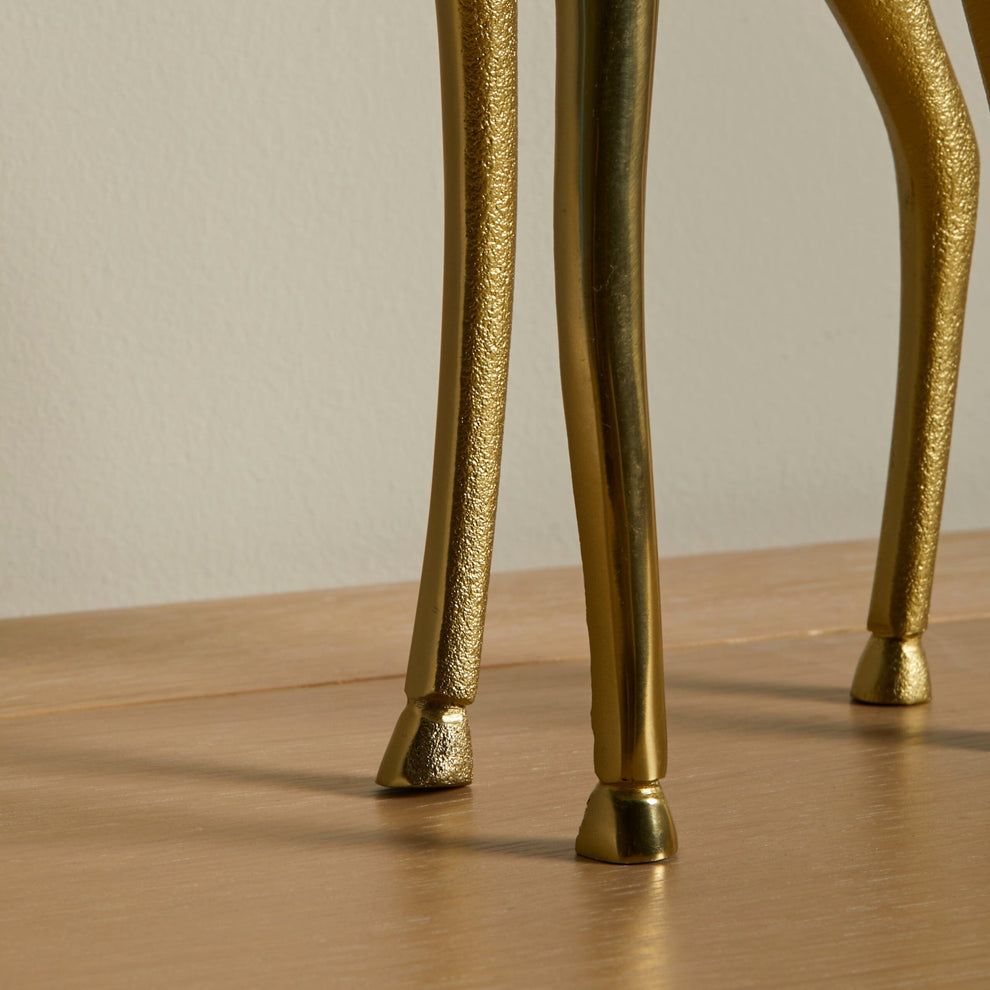 Nakuru Gold Resting Metal Giraffe Ornament - Laura James