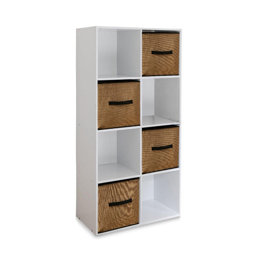 8 Cube Storage Unit in Chalk White with Jute Handled Box Drawers ...