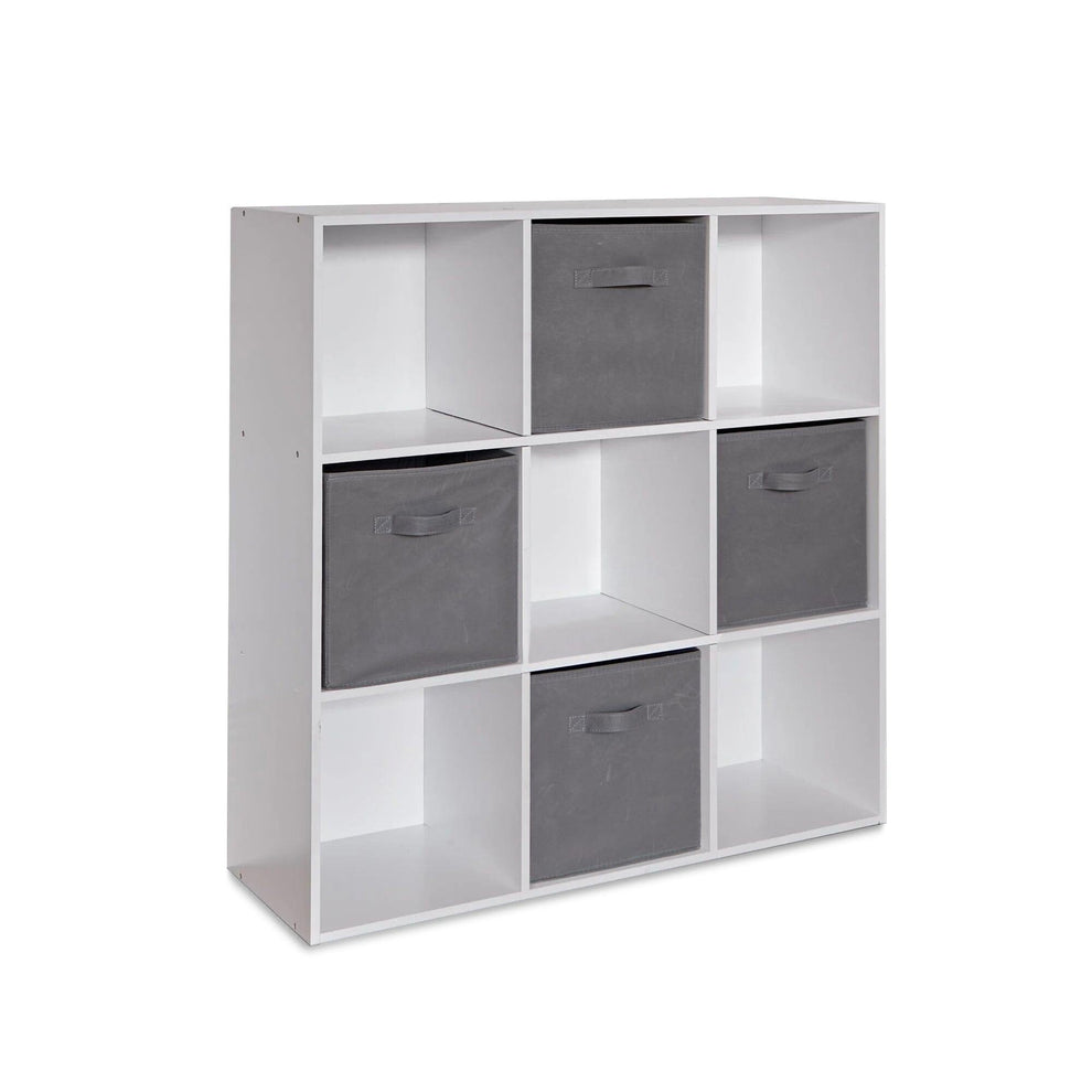 9 Cube Storage Unit & 4 Grey Handled Box Drawers – Laura James