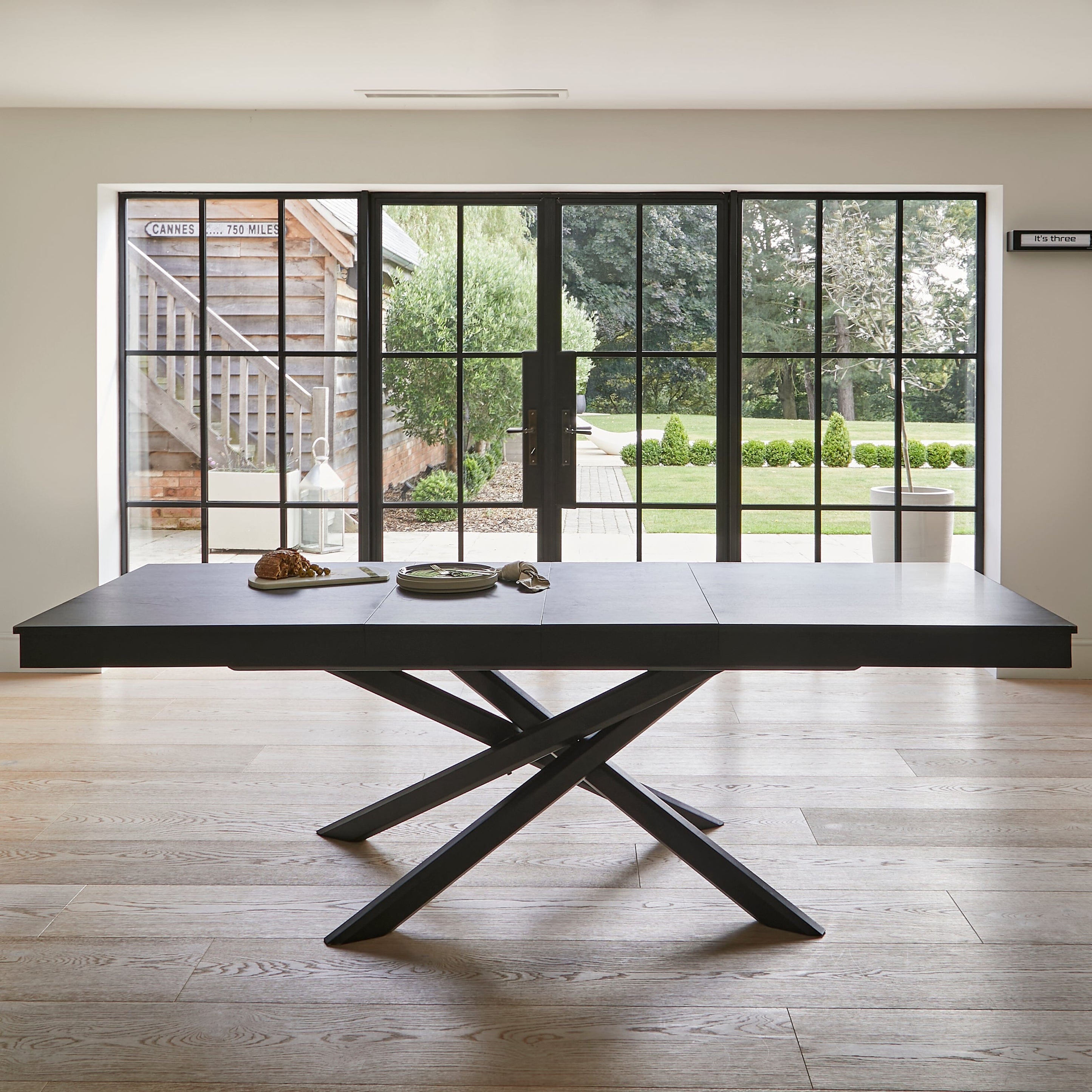 Amelia Black Wood Extendable Dining Table - Laura James