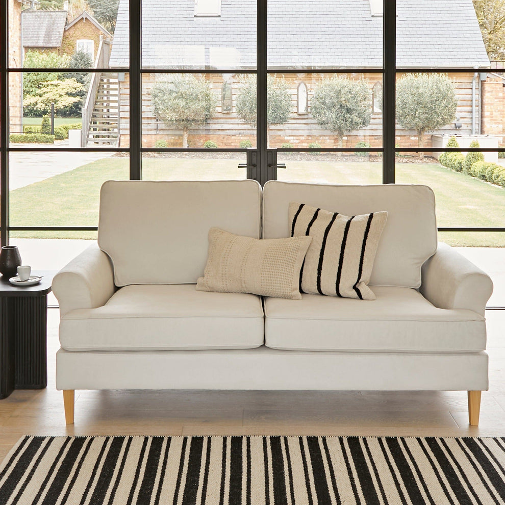 Evedon 50x50cm Cotton Cushion Cover - Black and Natural - Laura James