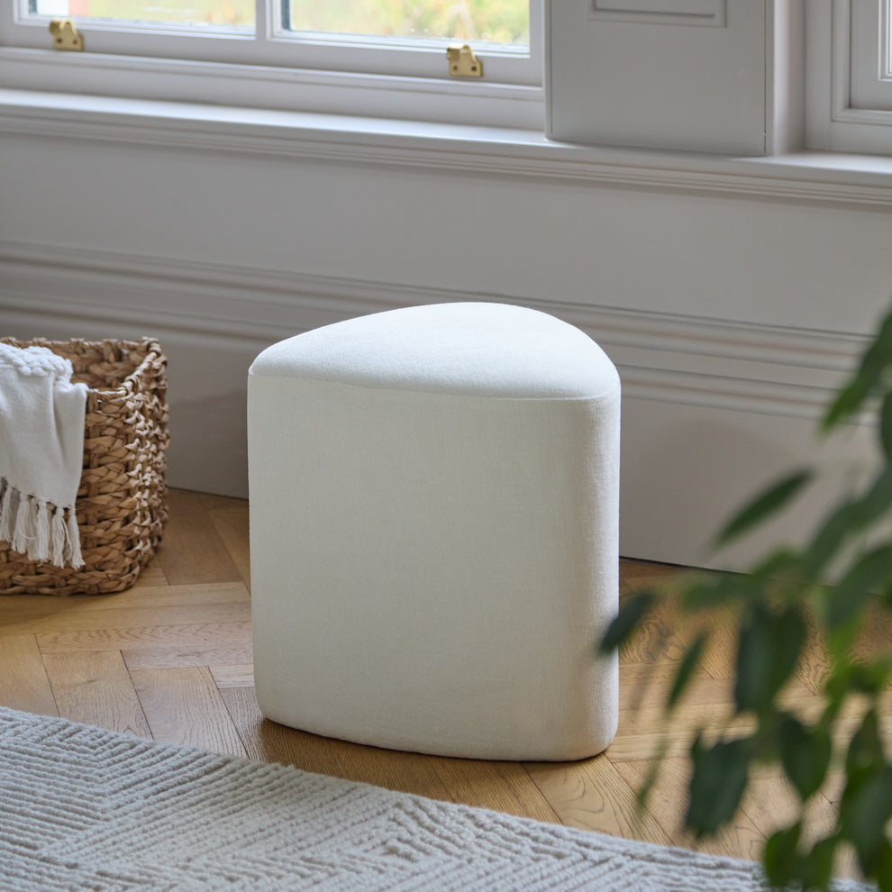 Alder Footstool - Oyster White | Laura James