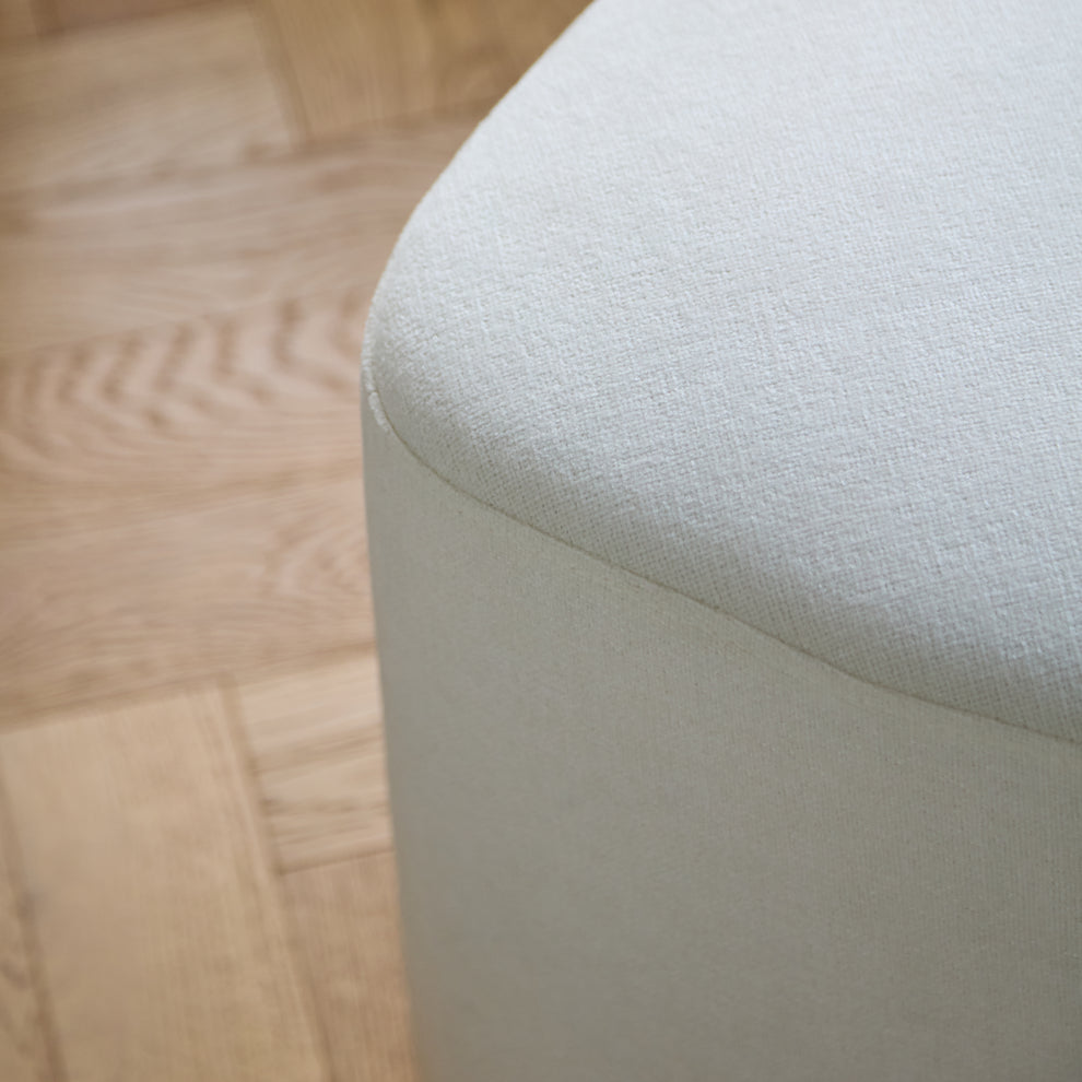 Alder Footstool - Oyster White | Laura James