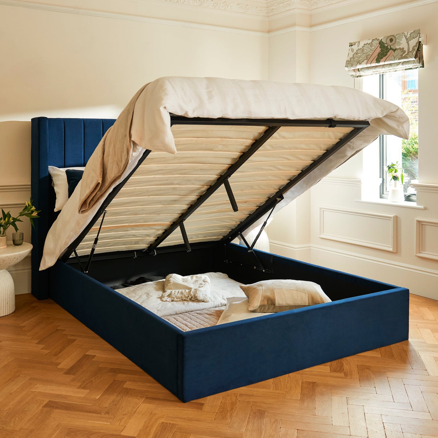 Alice Double Ottoman Bed - Ink - Laura James