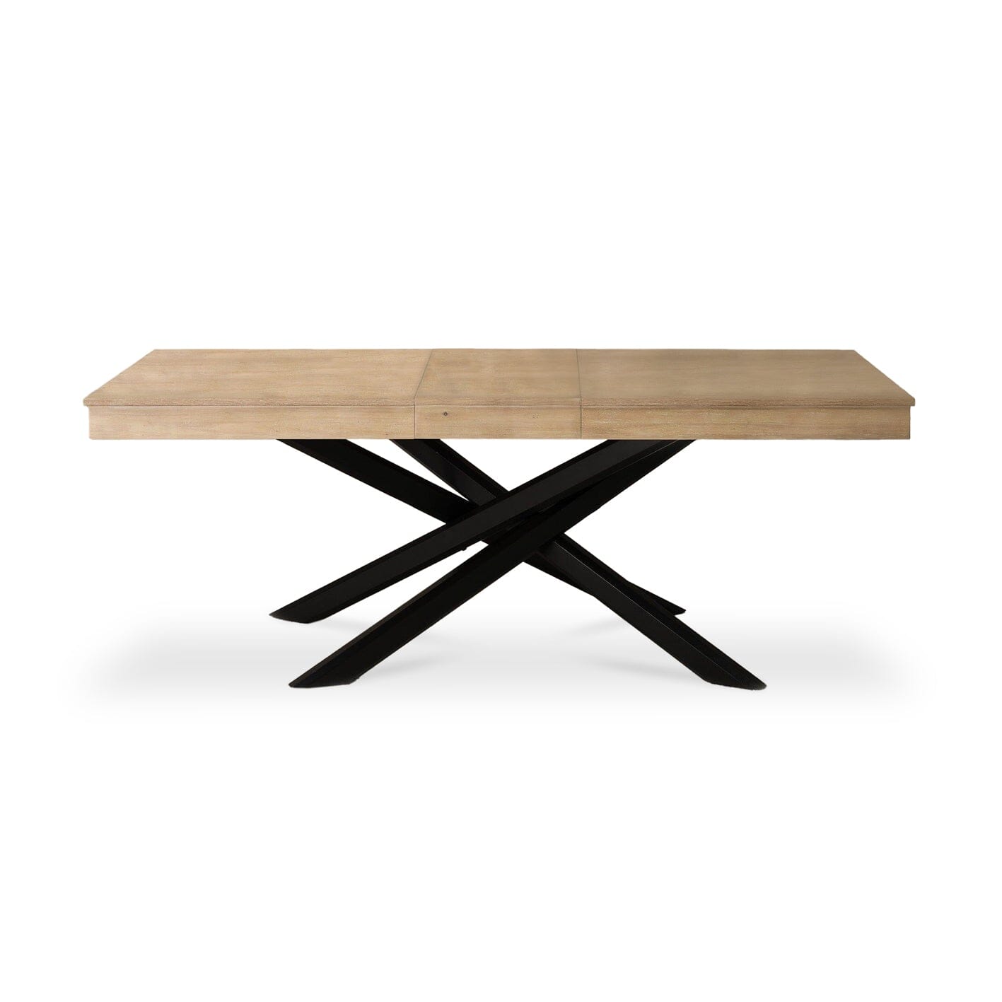 Amelia Pale Oak Extendable Dining Table with Black Oak Legs - Laura James