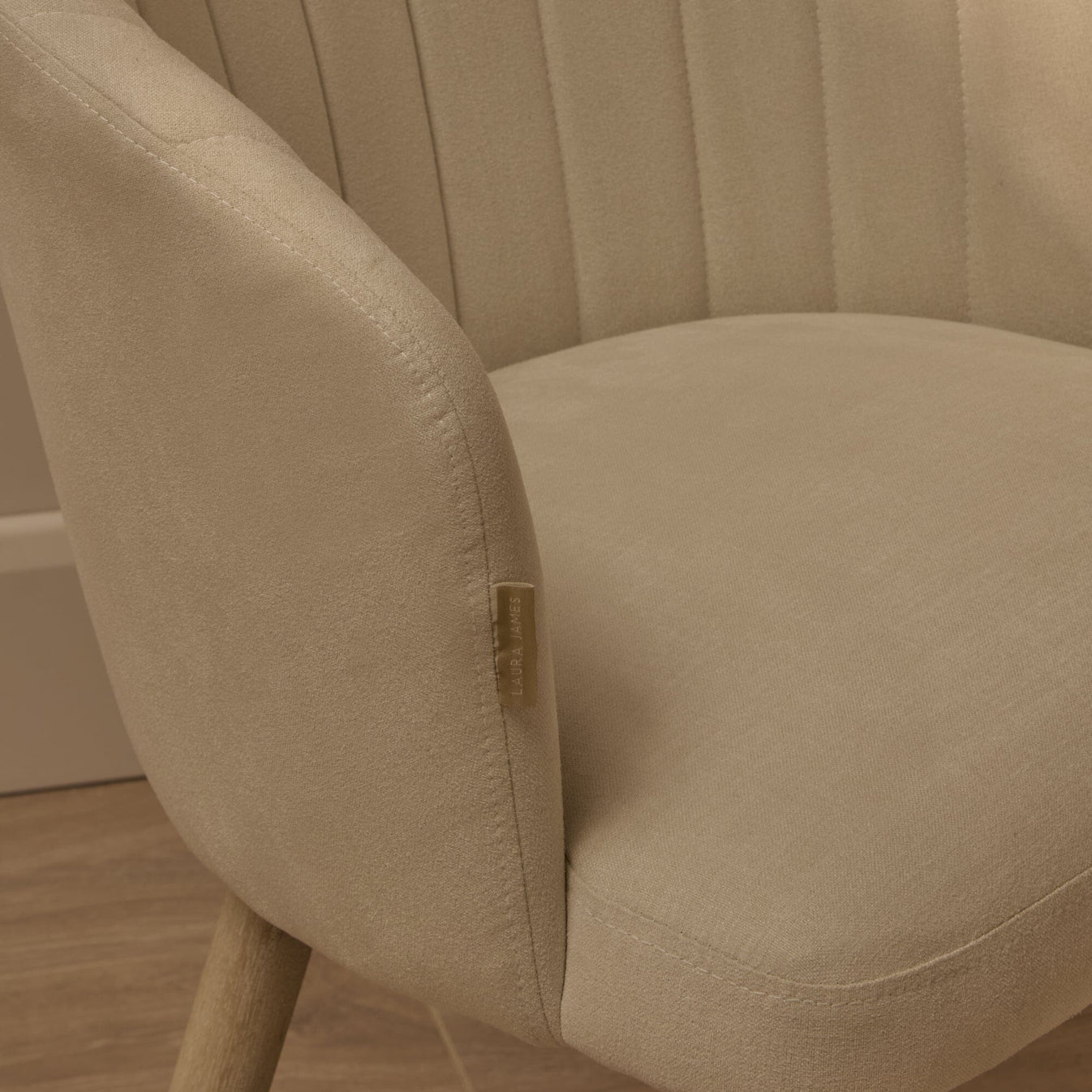 Arabella Natural Beige Dining Chair - Set of 2 - Whitewash Oak Legs ...