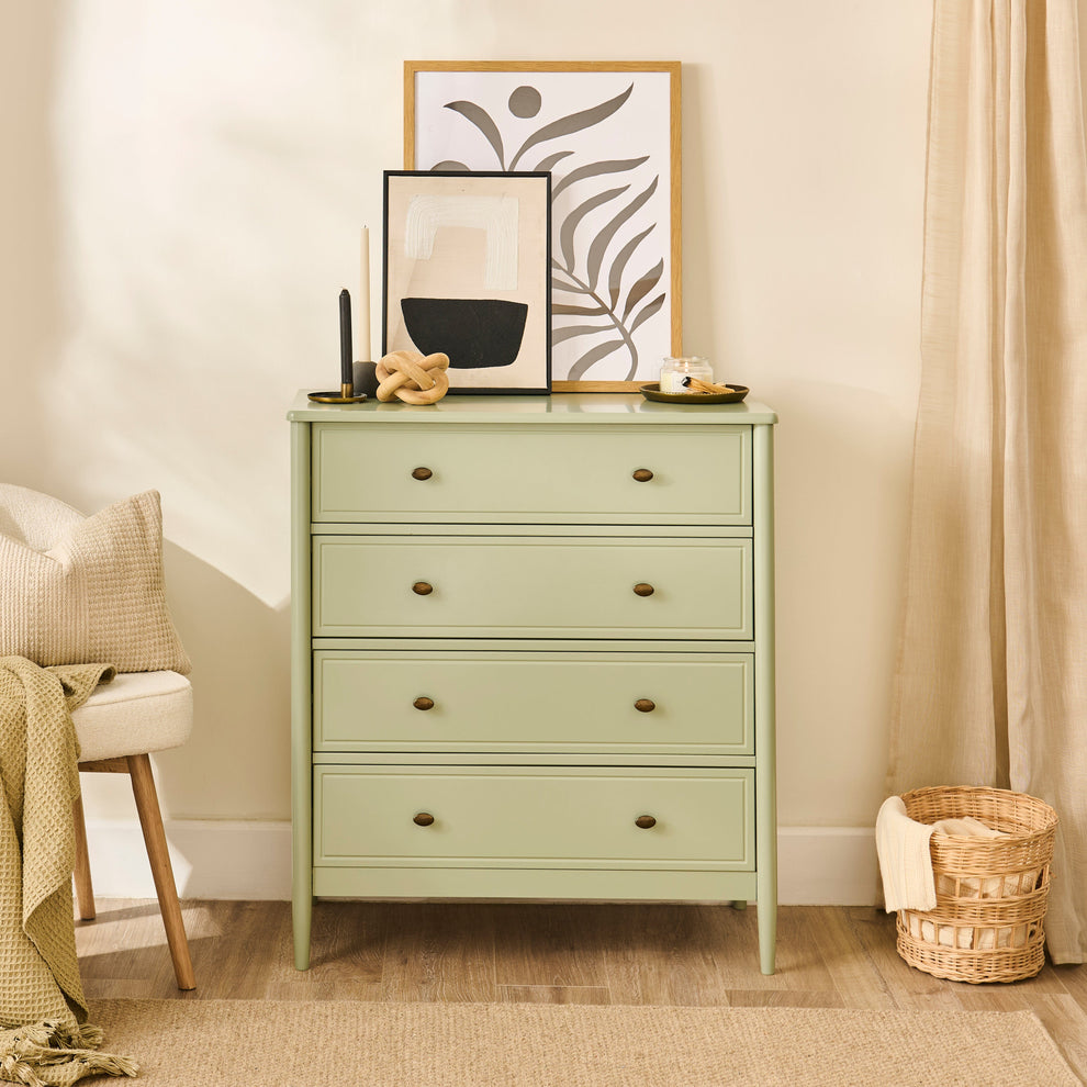 Aubrey 4 Drawer Chest of Drawers - Pistachio Green - Laura James