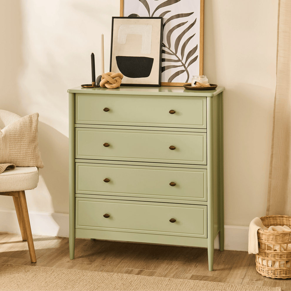 Aubrey 4 Drawer Chest of Drawers - Pistachio Green - Laura James