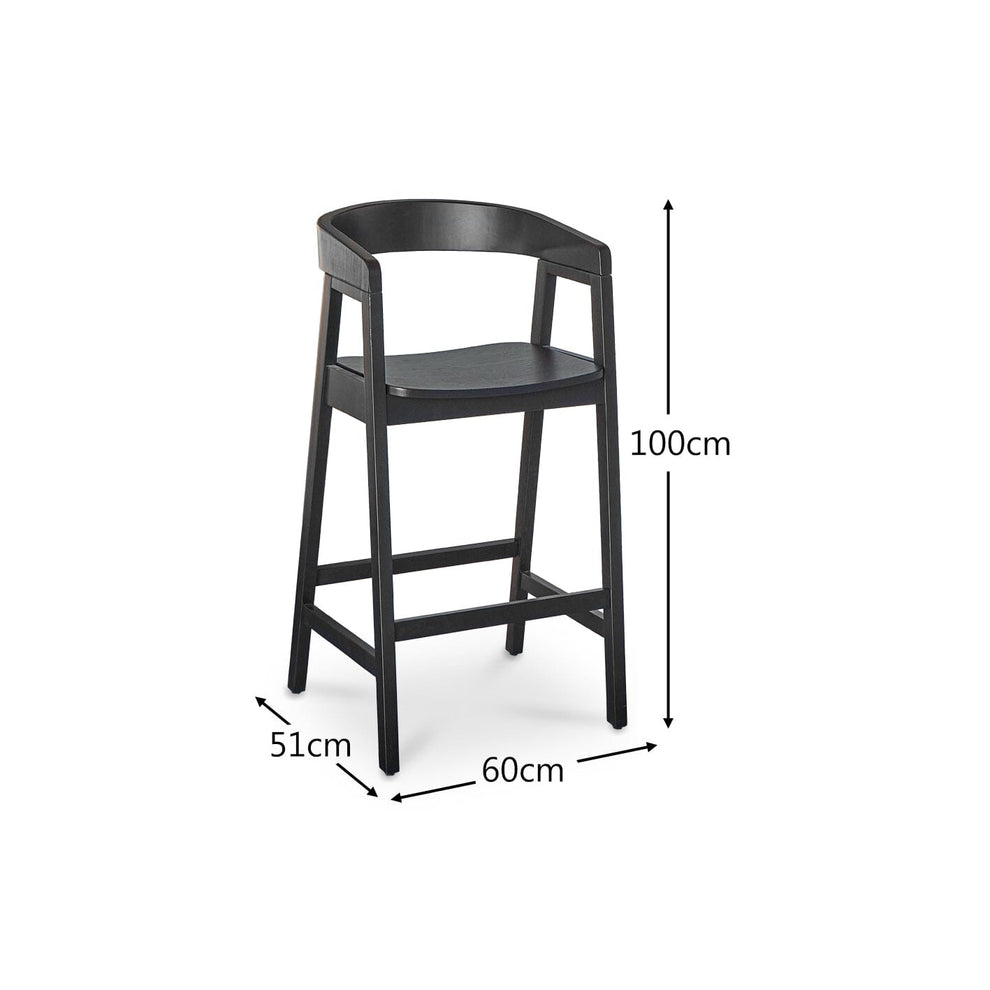 Outlet - Ella Black Oak Bar Stool – Laura James