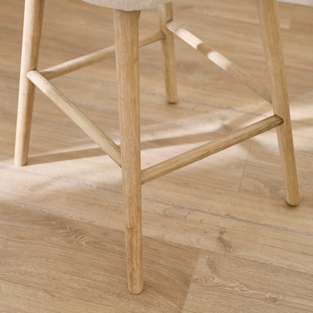 Bella Light Beige Boucle Bar Stool - Whitewash Legs – Laura James