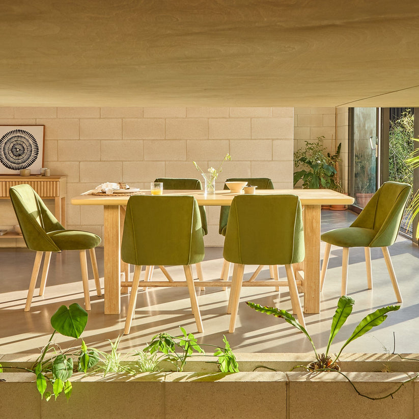 Carter Wooden Dining Table - Whitewash Oak - Laura James