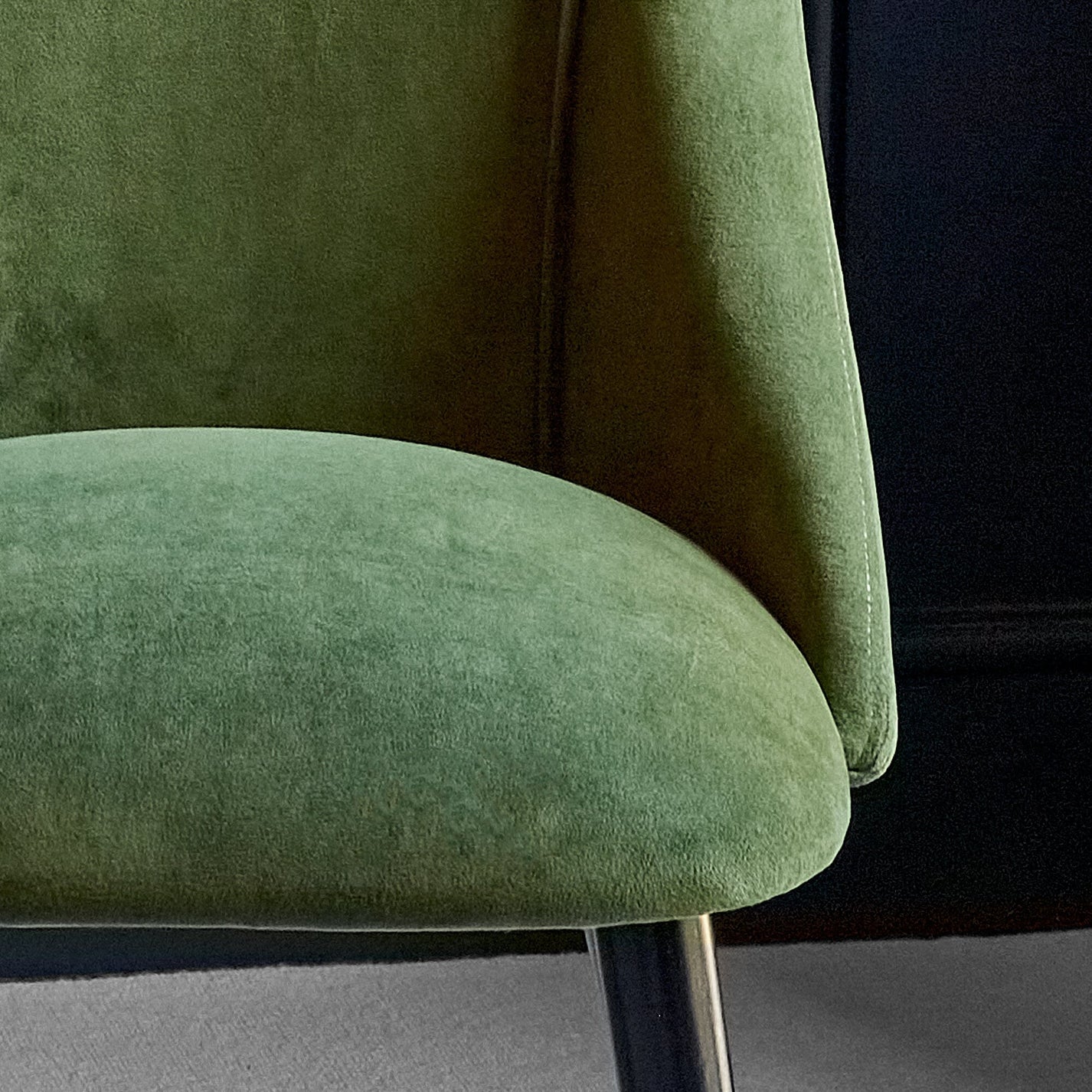 Freya Green Velvet Dining Chair - Set Of 2 - Black Oak Legs - Laura James