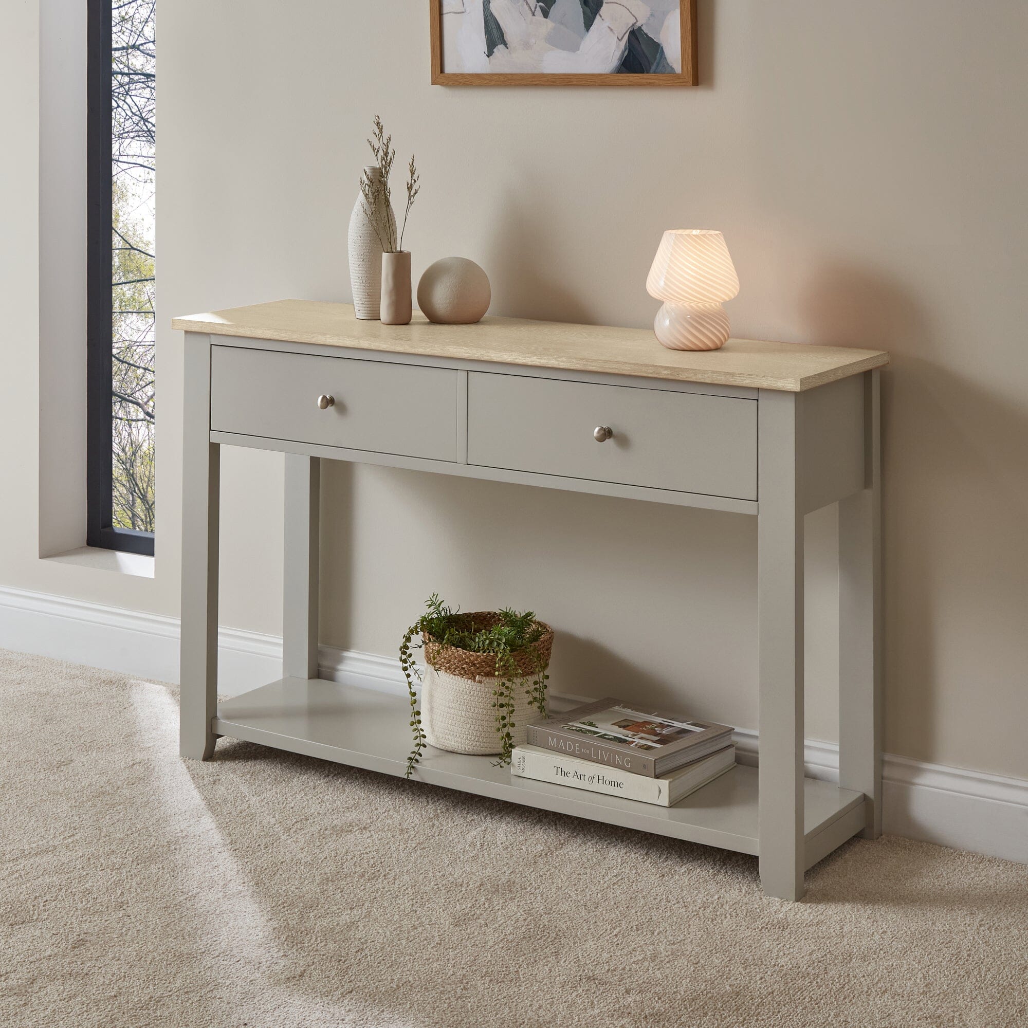 Chatsworth Console Table Linen Grey 120cm Laura James