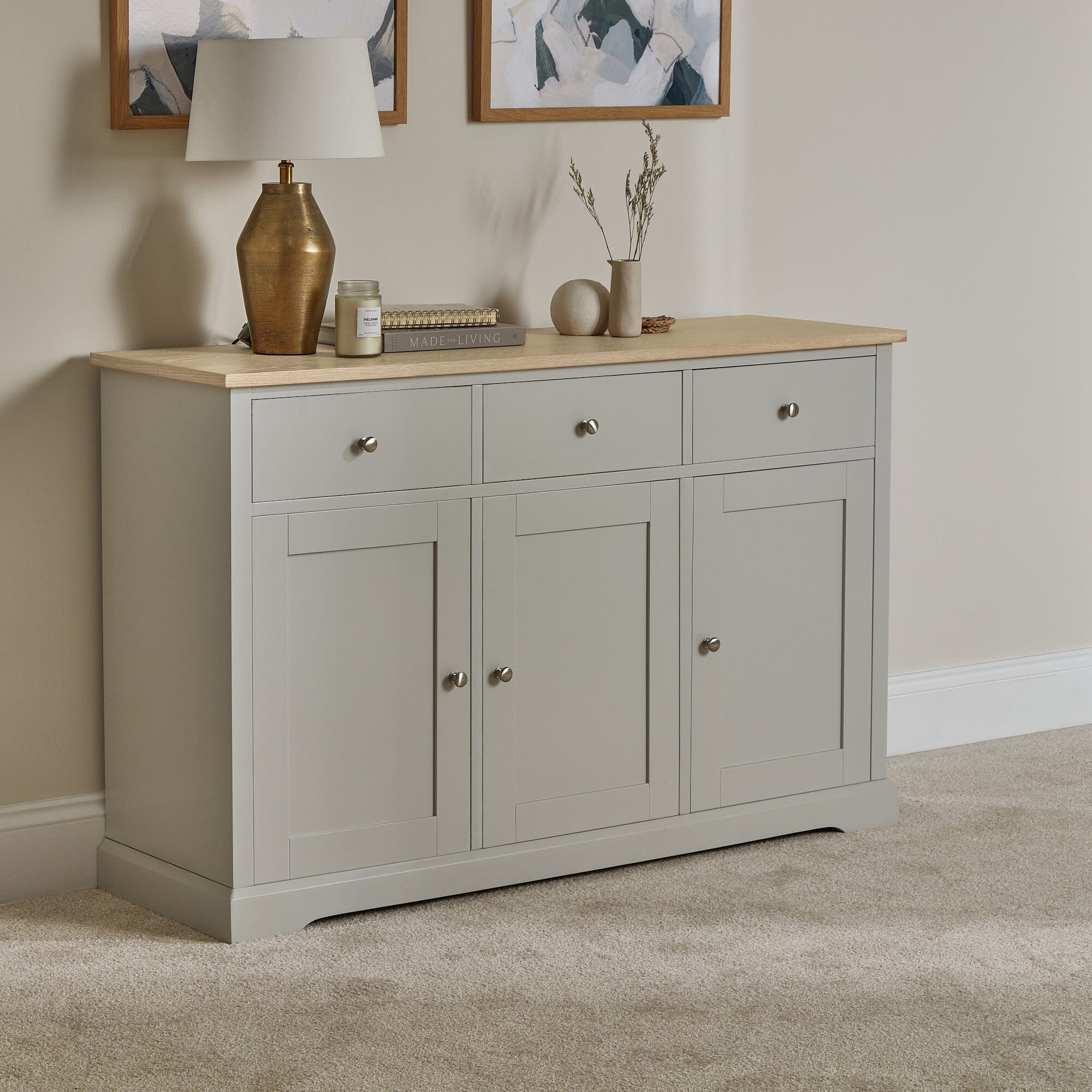 Chatsworth Sideboard - 130cm - Linen Grey - Laura James