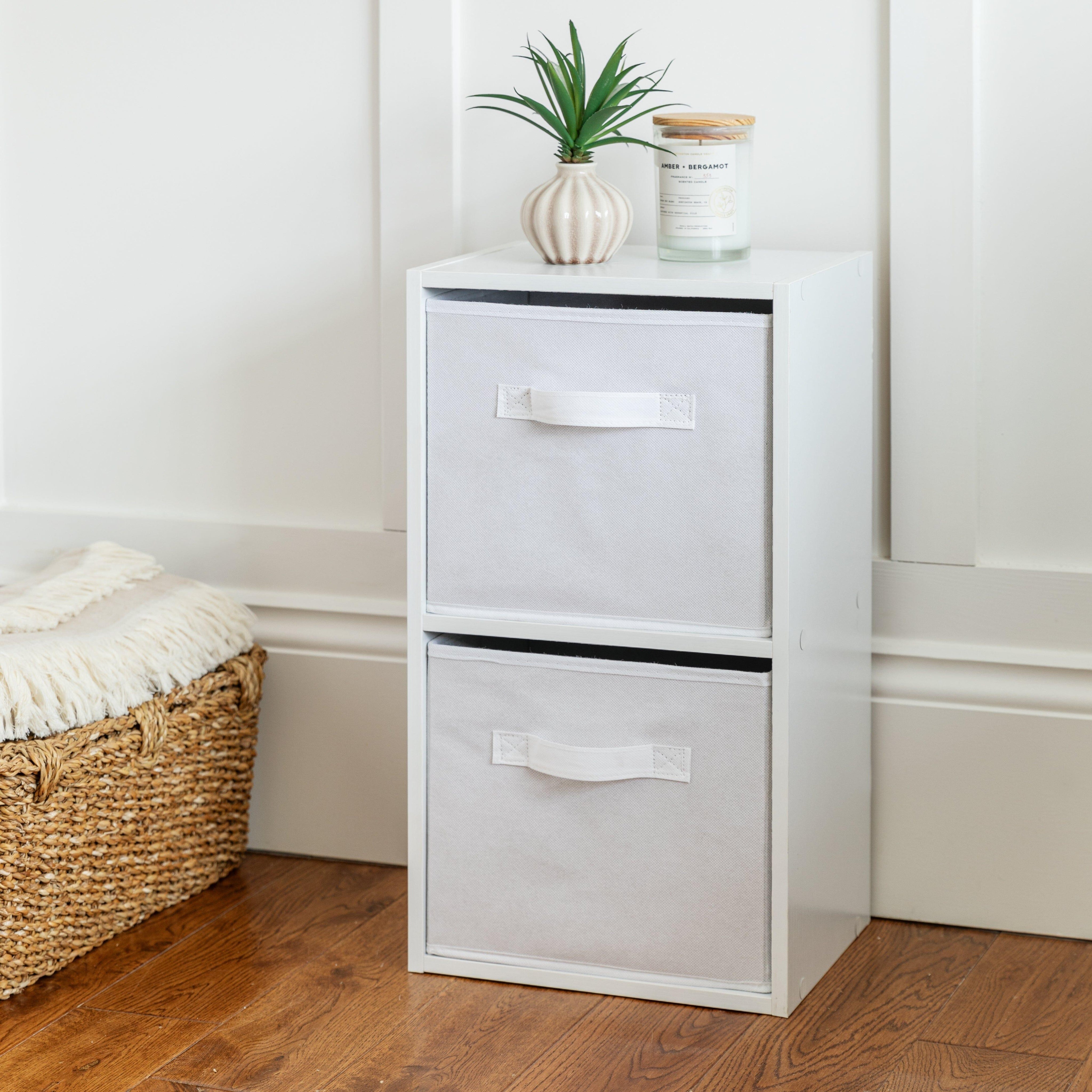 White 2 Tier Storage Unit - White Bookcase - Laura James