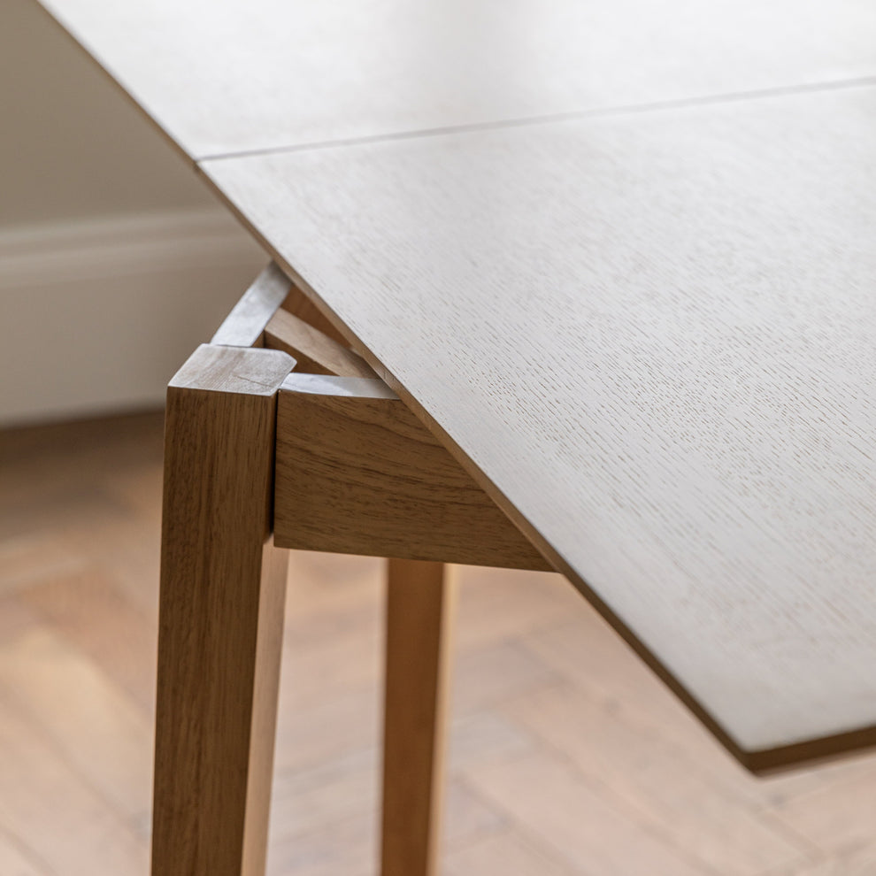 Charlie Pale Oak Extendable Dining Table Set - 4 Seater - Faye Woven ...