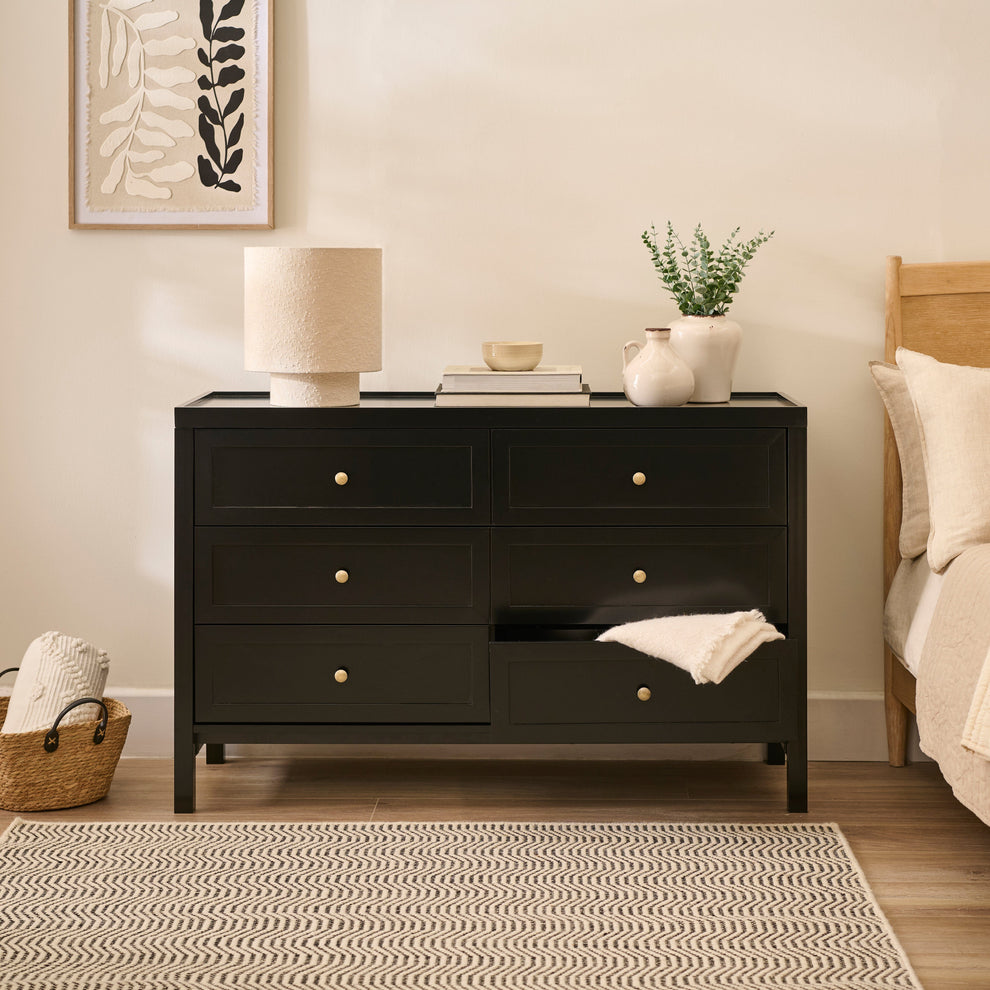 Charlie 6 Drawer Chest of Drawers - Noir Black – Laura James