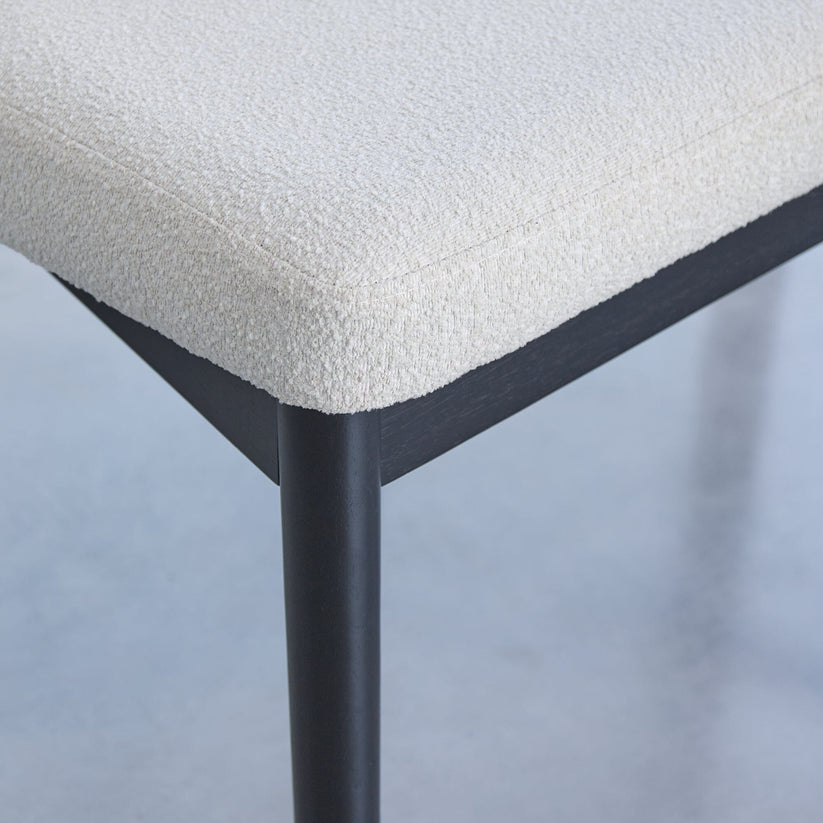 Chloe Boucle Dining Chairs – Set Of 2 – Black Legs – Laura James