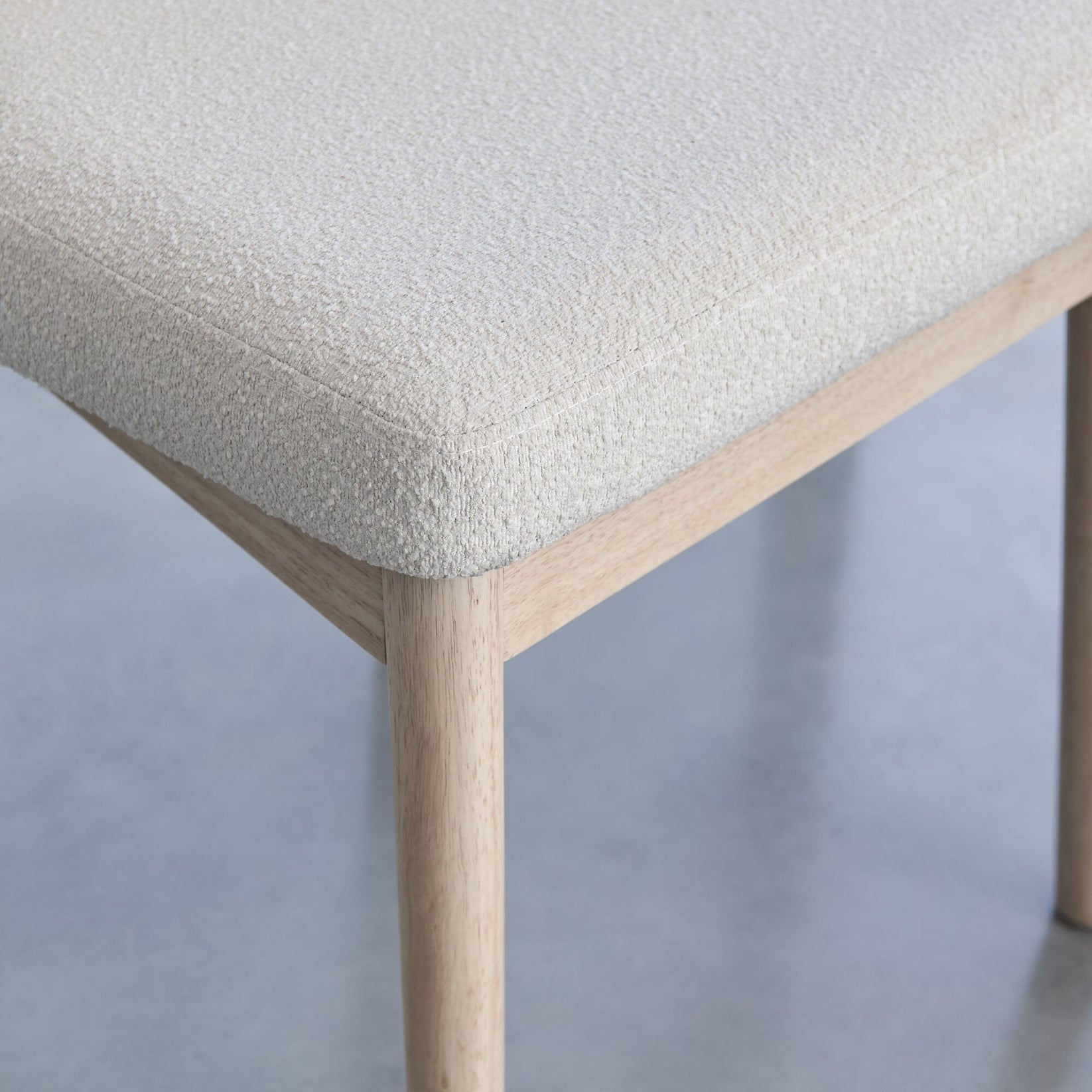 Chloe Boucle Dining Chairs - Set of 2 - Whitewash Legs - Laura James