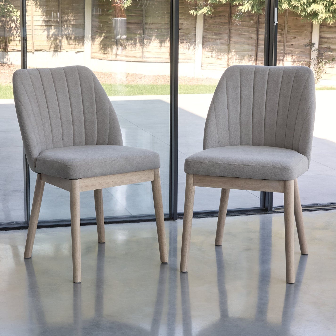 Chloe Dining Chairs - Set of 2 - Whitewash Oak Legs - Laura James