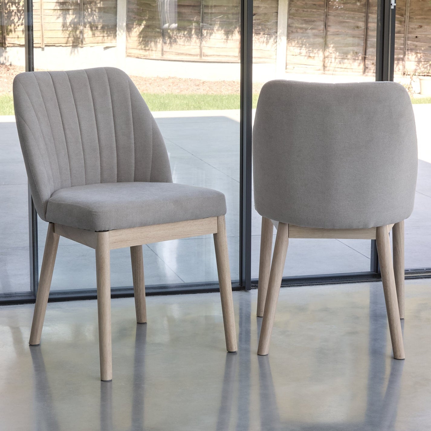 Chloe Dining Chairs - Set of 2 - Whitewash Oak Legs - Laura James