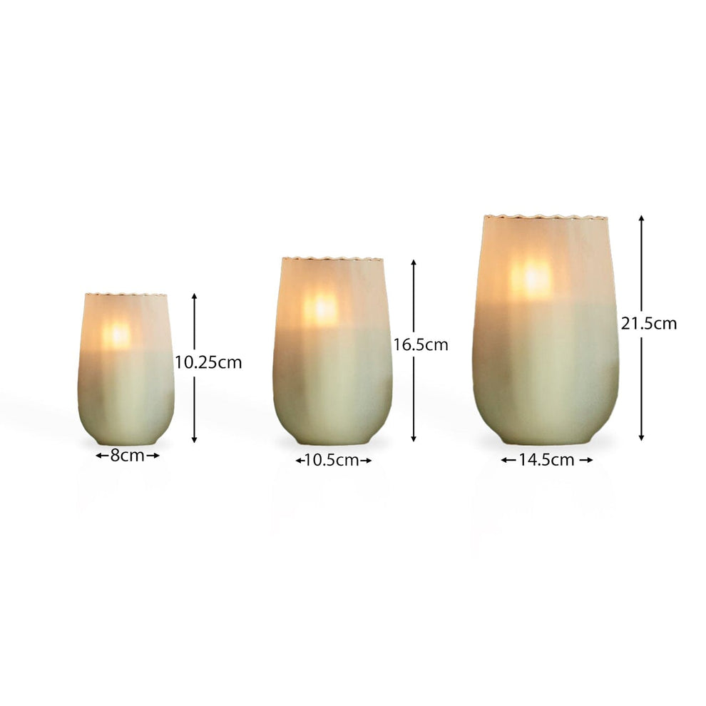 Dalen Frosted Glass Tea Light Holder with Candle Holders - Laura James