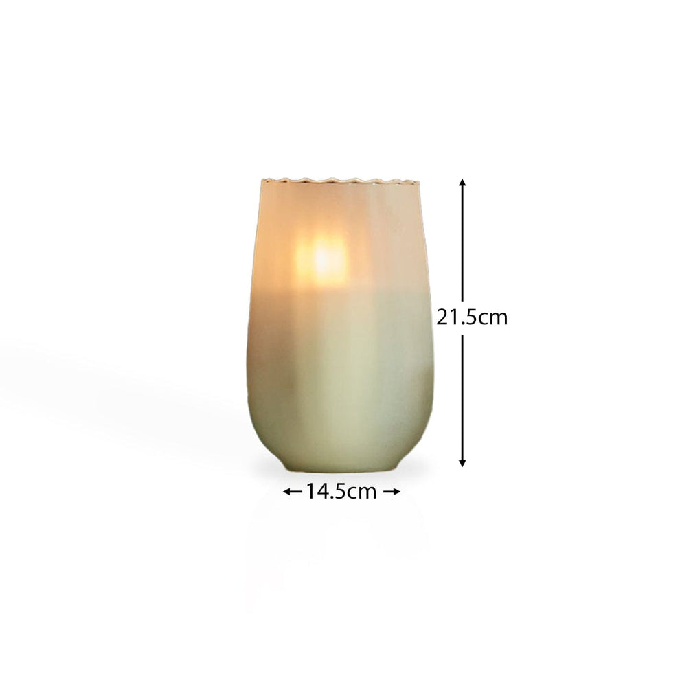 Dalen 22cm Frosted Glass Candle Holder - Laura James