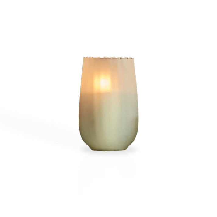 Dalen 22cm Frosted Glass Candle Holder - Laura James