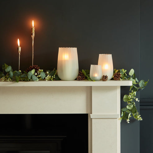 Dalen Frosted Glass Tea Light Holder with Candle Holders - Laura James