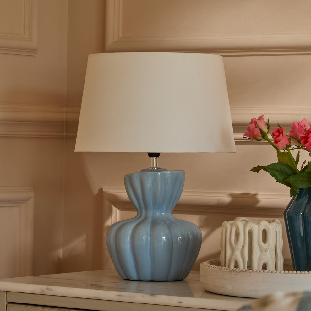 Dawes 30cm Cornflower Blue Ceramic Lamp Base | Laura James