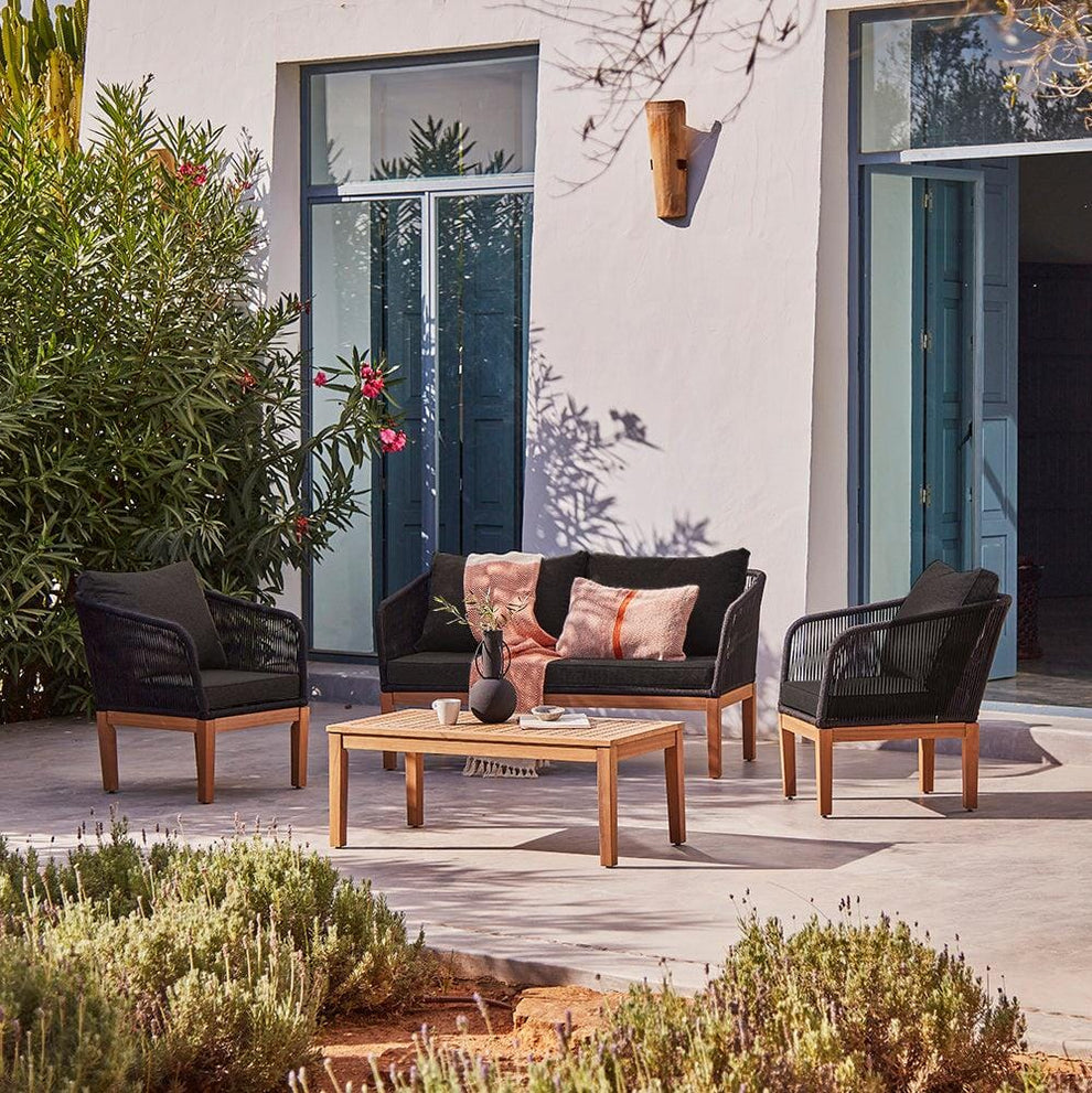 Eaden Black Rope Garden Conversation Set - Laura James