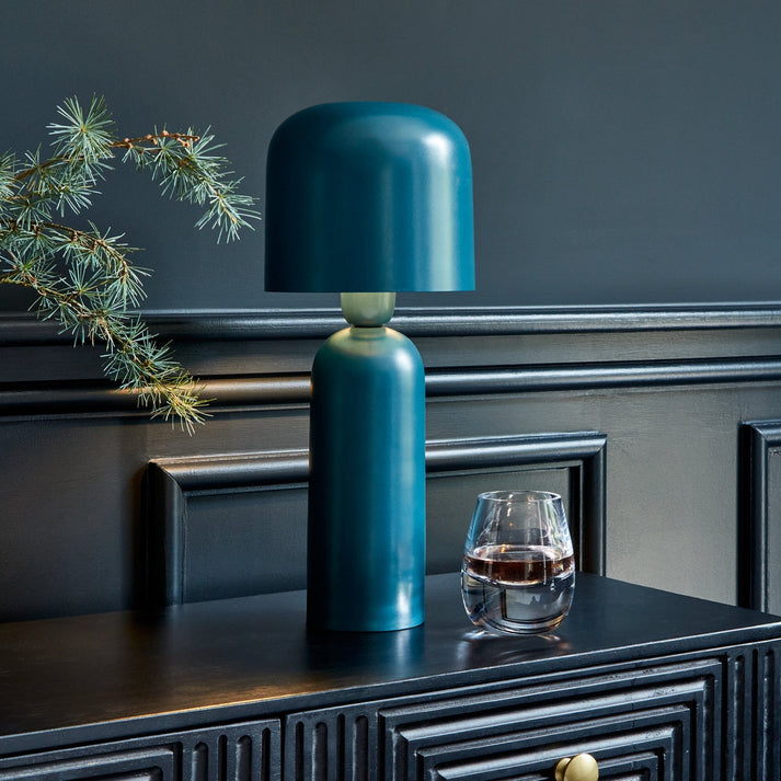 Eltham Teal 39cm Metal Table Lamp - Laura James