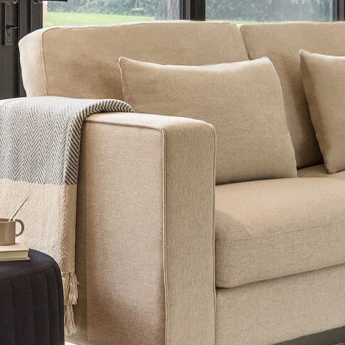 Emily 3 Seater Sofa - Sand with Whitewash Oak Legs – Laura James
