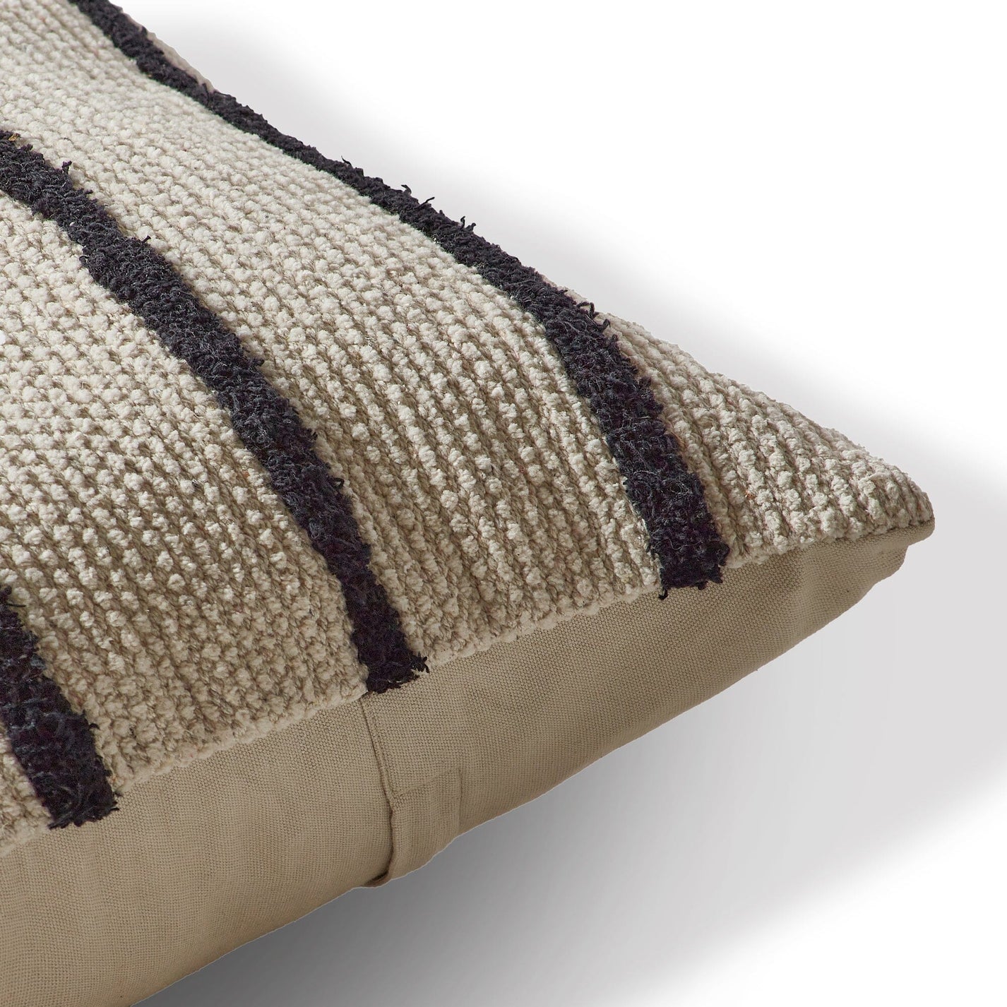 Evedon 50x50cm Cotton Cushion Cover - Black and Natural - Laura James