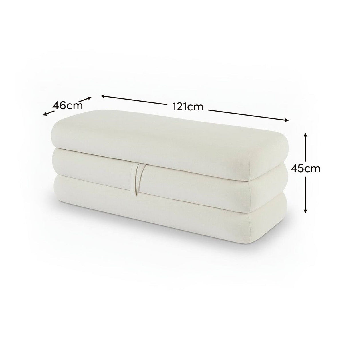 Fleur Large Ottoman Footstool - Ivory - Laura James