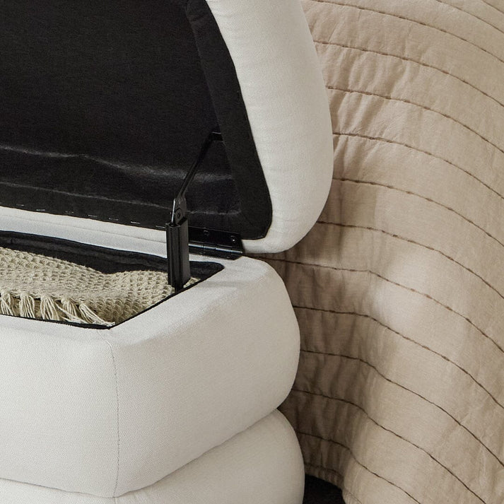 Fleur Large Ottoman Footstool - Ivory - Laura James