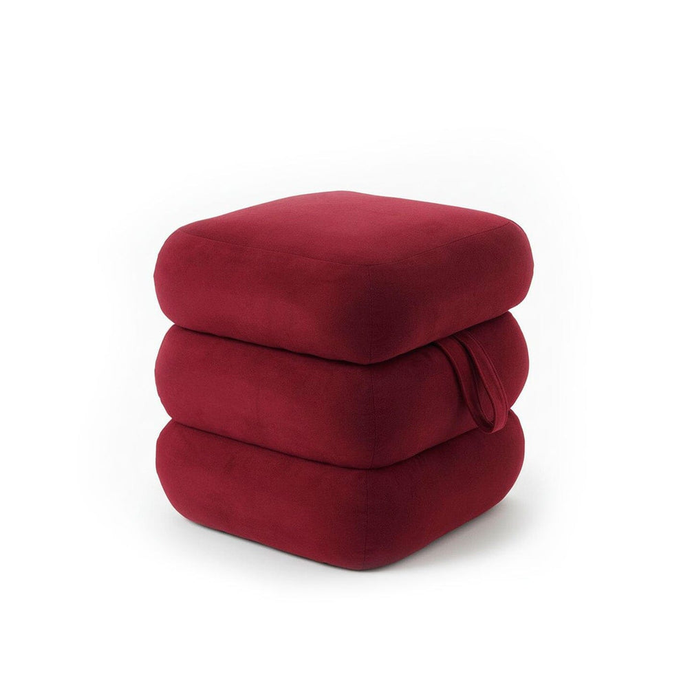 Fleur Ottoman Footstool - Burgundy Red - Laura James