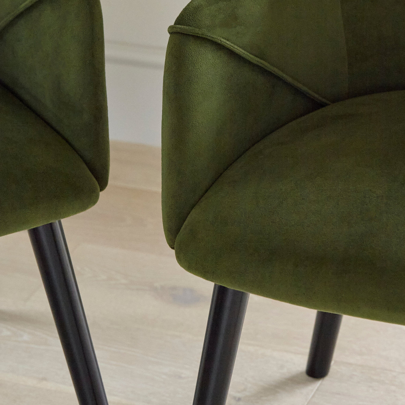 Levi Black Round Dining Table Set - 4 Seater - Freya Fern Green ...