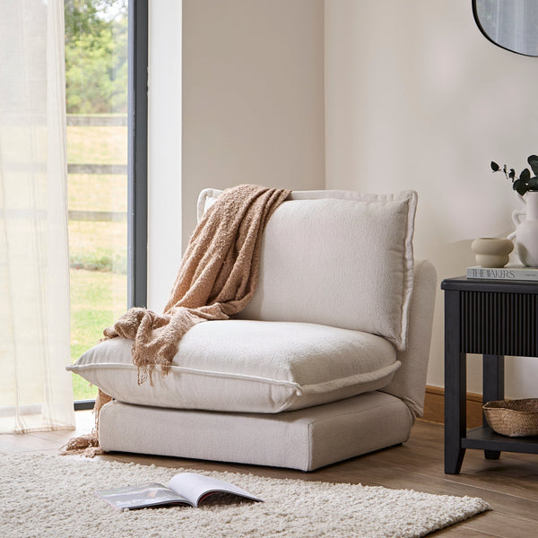 Harlow Single Sofa Bed - Chalk White Boucle – Laura James
